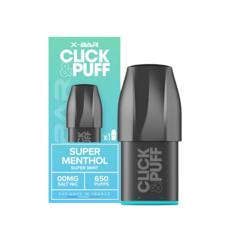 X-Bar Pod Super Menthol – Recharges Click & Puff | Vape ultra fraîche
